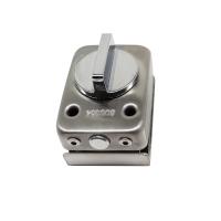 China 304 Stainless Steel Frameless Glass Door Lock with No-Drill Installation for Commercial Security for sale