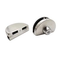 China Lass Sliding Door Stainless Steel Patch Clamp Lock  with Brass Keys Knobs for sale