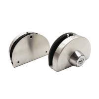 China Lass Sliding Door Stainless Steel Patch Clamp Lock  with Brass Keys Knobs for sale