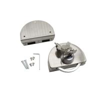 China Lass Sliding Door Stainless Steel Patch Clamp Lock  with Brass Keys Knobs for sale