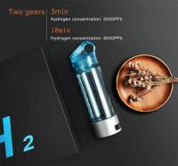 China Portable Nano High Hydrogen Rich Water Generator Bottle 3000ppb SPE Electrolysis Rechargeable H2 Maker for sale