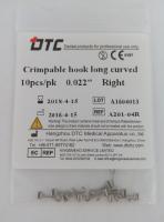China 0.018'/0.022' DTC Orthodontic Dental Stainless Steel Crimpable Hook Short Long or Spiral Hooks for sale