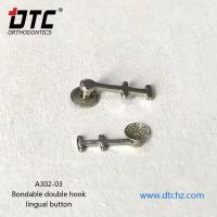 China Orthodontic Dental Stainless Steel Bondable Double Hook Lingual Button CE Certified for sale
