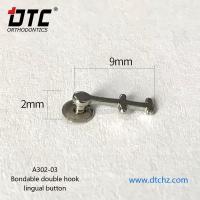 China Orthodontic Dental Stainless Steel Bondable Double Hook Lingual Button CE Certified for sale