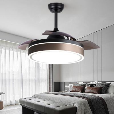 China Wholesale factory Invisible Ventilador Ceiling Fan 42 Inch 52 Inch Dimmable Retractable Ceiling Fan With Light for sale