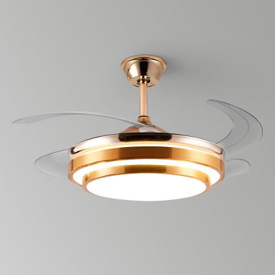 China Manufacturer Remote Control LED Bedroom Ceiling Fan Modern Retractable Ceiling Fans With LED Lights for sale