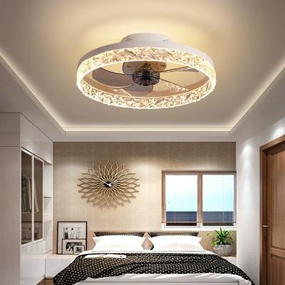 China Factory Modern Home Intelligent Remote Control Ceiling Fan with Lamp Dimming Fan Lights for Home Living Room Bedroom LED Fan Light for sale