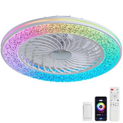 China Manufacturer 72W Super Bright APP LED Smart Ceiling Fan Light For Bedroom Apartment Villa for sale