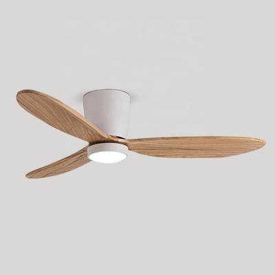 China Manufacturer Nordic Wooden Blade Ceiling Fan 52 Inch DC Motor Ceiling Fan With Light And Remote for sale