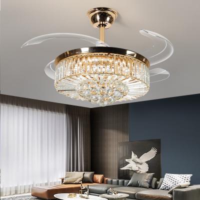 China Luxury LED Flush Mount Ceiling Fan With Light And Remote Control for sale