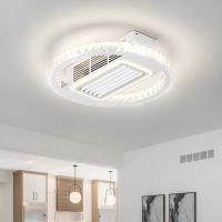 China Wholesale   Bladeless 6 Speeds Dimmable Flush Mount Ceiling Fan With Light And Remote for sale