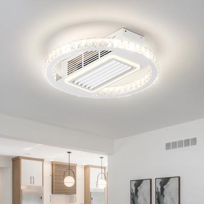 China Wholesale   Bladeless 6 Speeds Dimmable Flush Mount Ceiling Fan With Light And Remote for sale