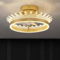 China Wholesale factory Gold Round Flush Mount Ceiling Fan Light , 6 Speed Ceiling Fan With Remote for sale