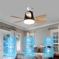 China Manufacturer Moving Head Intelligent Home Decor 360 Degree Rotating Ceiling Fan With Dimmable LED Light for sale