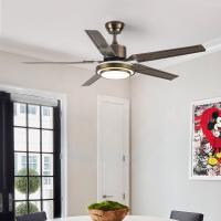 China wholesale 220V Home Ceiling Fans 52 Inch Five Metal Blade Ceiling Fan With Light for sale