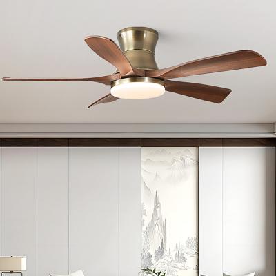 China Wholesale factory 42/52 Inch 3/5 Straight Blades Wooden Leaf Ceiling Fan Remote Control for sale