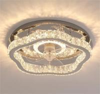 China wholesale  Light Luxury Crystal Ceiling Fan Light Nordic Silent Concealed Ceiling Fan With Light for sale