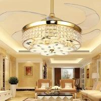China Wholesale factory 42 Inch Crystal Ceiling Fan Light , Modern European Style Ceiling Fans for sale