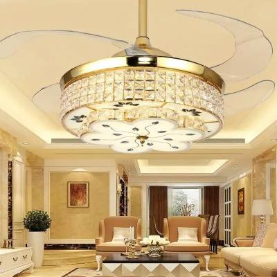 China Wholesale factory 42 Inch Crystal Ceiling Fan Light , Modern European Style Ceiling Fans for sale