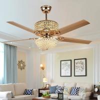 China Factory Modern Crystal Ceiling Fan With Light And Remote , 3 Light Ceiling Fan Remote Control for sale