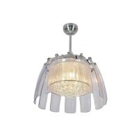 China Wholesale   Modern 50 Inch LED Crystal Ceiling Fan Light , Transparent Blade Ceiling Fan With Lights for sale
