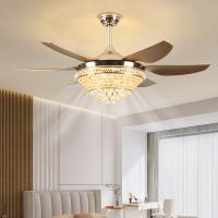China Wholesale     Living Room Crystal LED Ceiling Fan 52 Inch Remote Control for sale