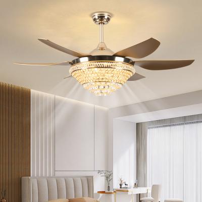 China Wholesale     Living Room Crystal LED Ceiling Fan 52 Inch Remote Control for sale