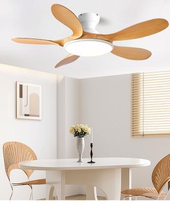 China Wholesale factory Classic 42'' Flush Mount Wood Ceiling Fan With 5 Blades 20cm Tall Hugger Pattern Remote Control for sale