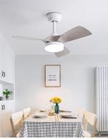 China Manufacturer 32 Inch Simple Frequency Wooden Blade Ceiling Fan Conversion Nordic Home Fan Light for sale