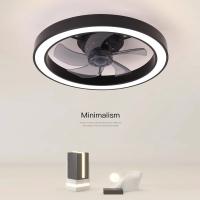 China Wholesale  Modern Silent Fan Bedroom Fan Light Full Spectrum Eye Protection Invisible Living Room Study Room Dining Room Fan Light for sale