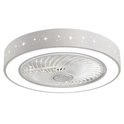 China Factory Smart Ceiling Fan Fans With Lights Remote Control Bedroom Decor Lamp 52cm Air Invisible Blades Retractable Silent for sale
