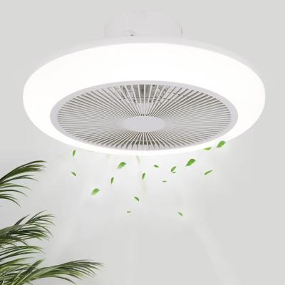 China Factory Modern Design LED Ceiling Light with Remote Control Fan E27 for Luxury Indoor Decor in Bedroom Hotel ABS Lamp Body Living Room for sale