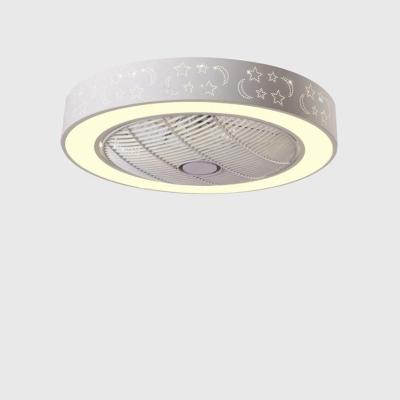China Wholesale   LED Ceiling Fan Bedroom Pink Color Child Room Design Simple Safety Ceiling Fan for sale