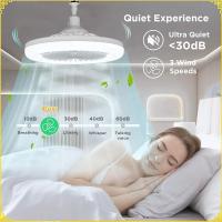 China Wholesale  E27 Remote Control Ceiling Fans With Led Lights RGB 360 Degree Rotation for Home Decor Bedroom Room Ceiling Fan Lamp for sale