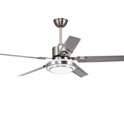 China Wholesale factory Wooden Ceiling Fan Light Fixtures Remote LED 52 Brushed Nickel Bedroom Living Room for sale