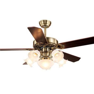 China Wholesale, manufacturer, factory，batch,tailered, customized    European Retro Vintage Home Fancy Decorative Dc Motor Silent Led Ceiling Fan With Light Remote Control for sale