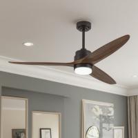 China Wholesale，factory，manufacturer      Energy-Efficient Long-Lasting: 52-Inch Solid Wood Ceiling Fan with LED Lighting and Brushless DC Motor for sale