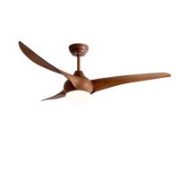 China Factory 52-Inch DC Motor Remote Control Vintage Indoor 3-Piece Solid Wood Blade Decorative Ceiling Fan Light Electric Power for sale