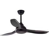 China Factory European Style DC 56 Inch 50W ABS 3 Blades Wall Control Remote Control Dimmable Led Ceiling Fan Black  Fan Light for sale