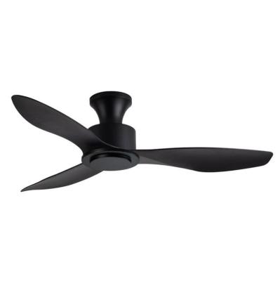 China Wholesale factory European Style DC 56 Inch 50W ABS 3 Blades Wall Control Remote Control Dimmable Led Ceiling Fan Black Fan Light for sale