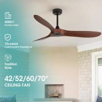 China Factory ABS 3 Blade Model 666 42 52 60 72 Inch Remote Control Light Weight Best White Ac Dc Electric Ceiling Fan Without Light for sale