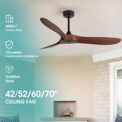 China Factory ABS 3 Blade Model 666 42 52 60 72 Inch Remote Control Light Weight Best White Ac Dc Electric Ceiling Fan Without Light for sale