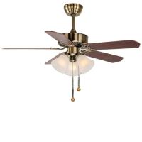 China Manufacturer Ac Dc Classic American Style 42/52 Inches Pull Chain Wood Remote Control Copper Chandelier Ceiling Fan with Light for sale
