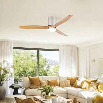China Manufacturer LED Ceiling Fan Manufacture 52 Inches Wooden Blades Nickel Led Lighting Ceiling Fan for sale