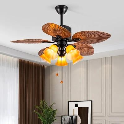 China Manufacturer American Style Vintage Decorative Fan Ceiling Winding Powered Ceiling Fan With Light for sale