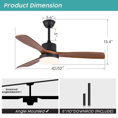 China Wholesale factory Nordic Decor Forward Reverse 3 Blades Ceiling Fan Light With Remote Control Wooden 42 Inch for sale