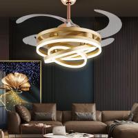 China Manufacturer European Creative 90W Three Ring Fan Lamp with LED Modern Remote Control Double Luminous for Living Room Dining Room for sale