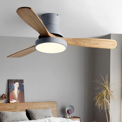 China Factory Modern Nordic Fancy 3 Wooden Blades 42 Inches Energy Saving Dc Motor Decorative Led Ceiling Fan for sale