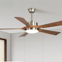 China Factory Minimalist 52-inch Ceiling Fan With LED Light 5 Blades Remote Control for sale