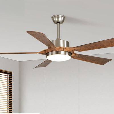 China Factory Minimalist 52-inch Ceiling Fan With LED Light 5 Blades Remote Control for sale